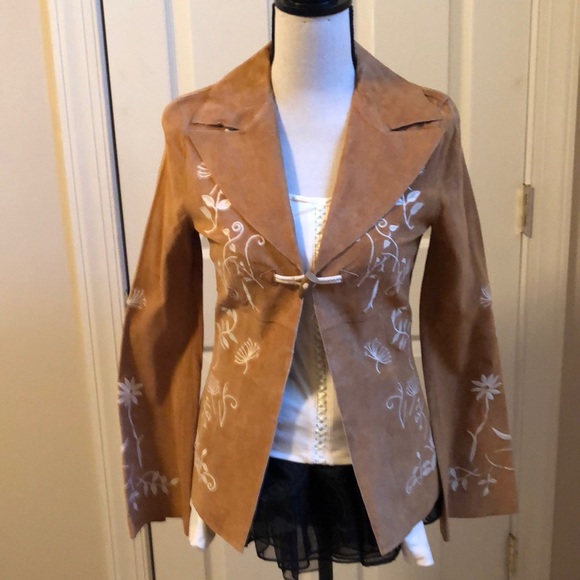 Arden B | Jackets & Coats | Vintage 9s Unlined Leather Embroidered ...
